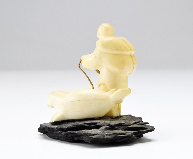 woman & seal, ivory, stone & sinew, 3 x 3.25 x 3.5 in. | Inuit Art ...