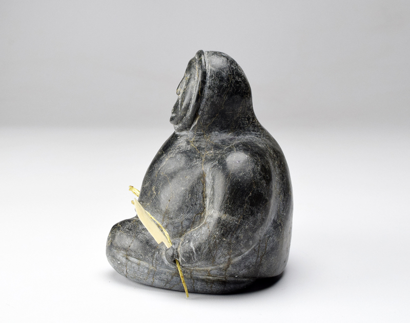 kneeling hunter, circa 1956, stone, antler & sinew, 5.5 x 7.5 x 4.5 in ...